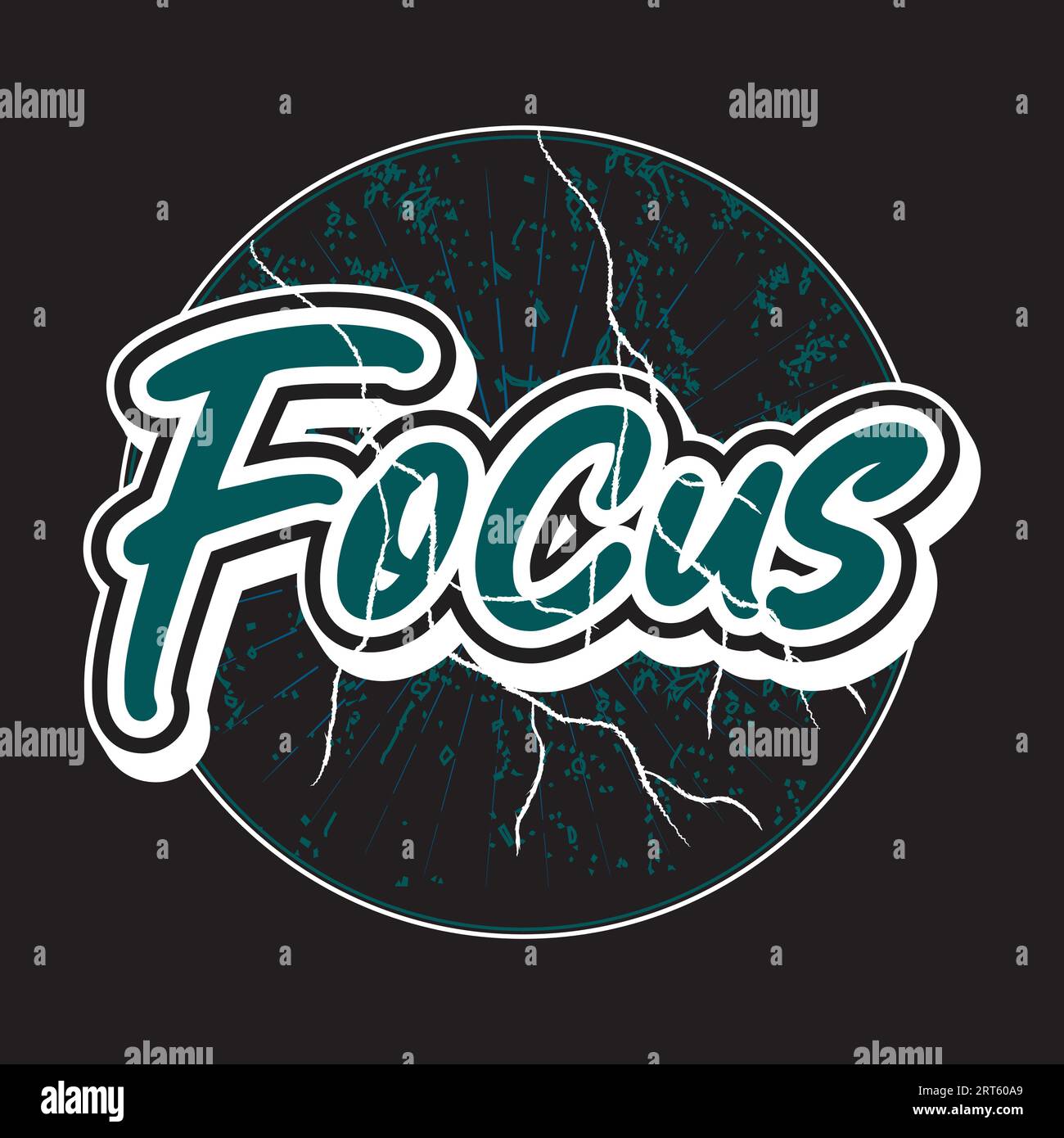 Focus lettering text effect typography dark t shirt design Stock Vector ...
