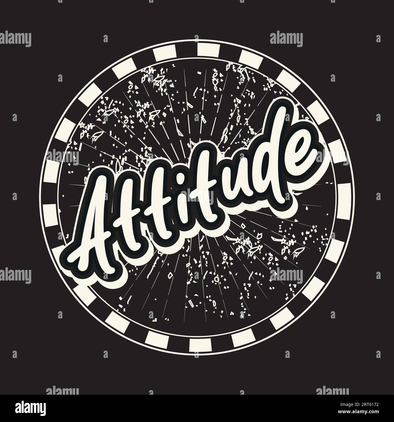 Attitude lettering text effect typography dark t shirt design Stock ...