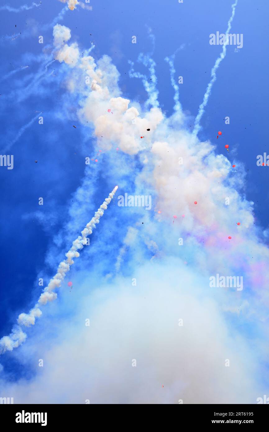 Light blue firecracker hi-res stock photography and images - Alamy