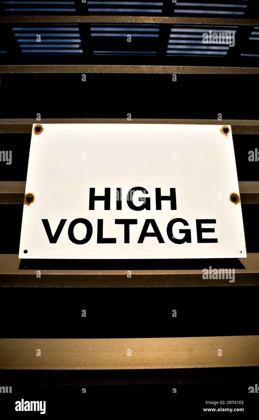 High voltage sign Stock Photo - Alamy