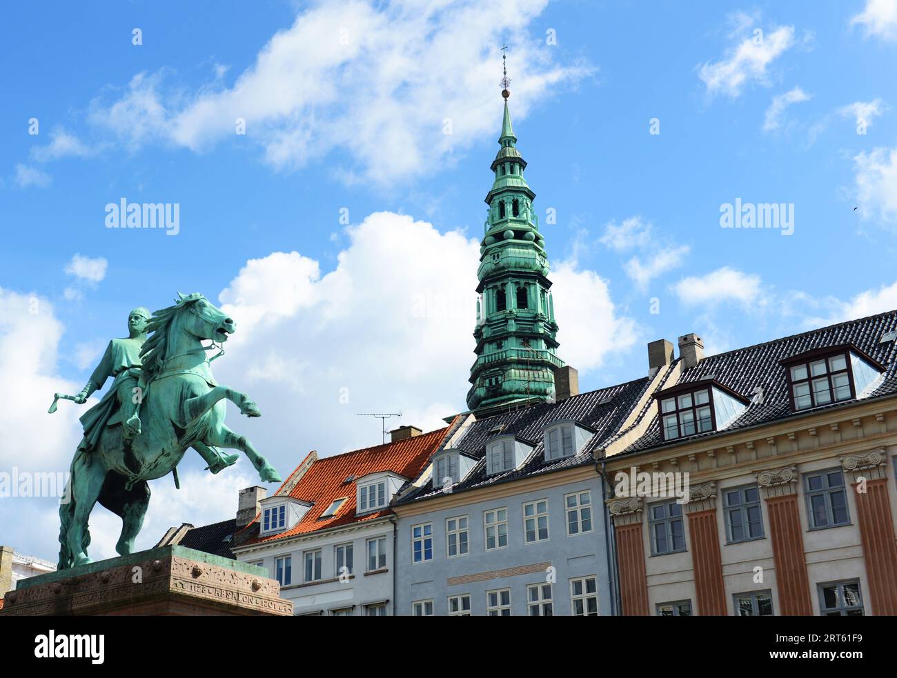 The equestrian statue of Bishop Absalon on Højbro Plads, Copenhagen ...