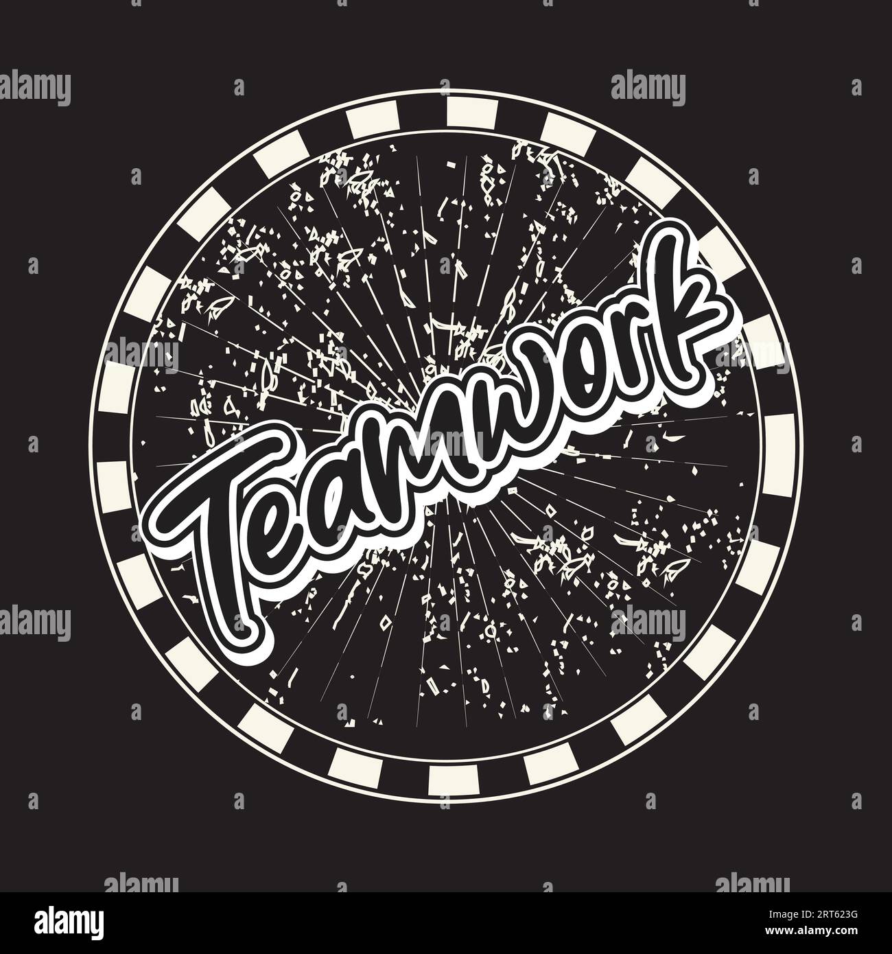 Teamwork lettering text effect typography dark t shirt design Stock ...