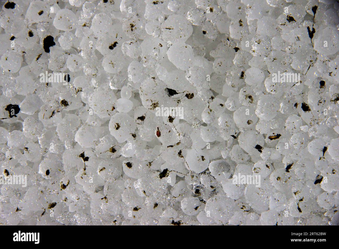 Pile of hailstones on the ground after storm in Queensland, Australia ...