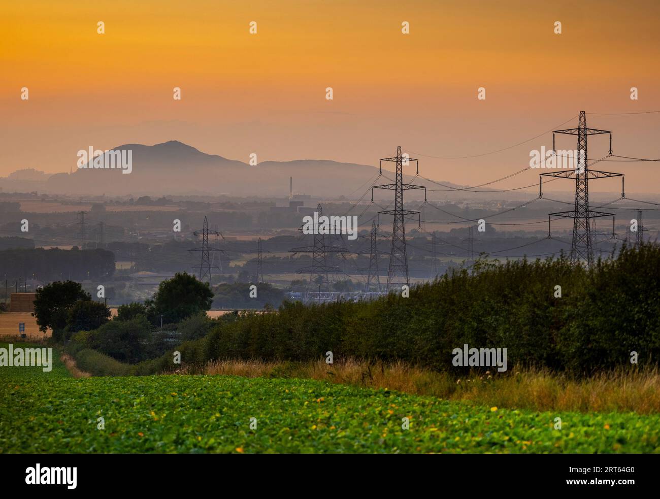 Edinburgh, UK. 10th Sep, 2024. A view of electricity pylons leading in ...