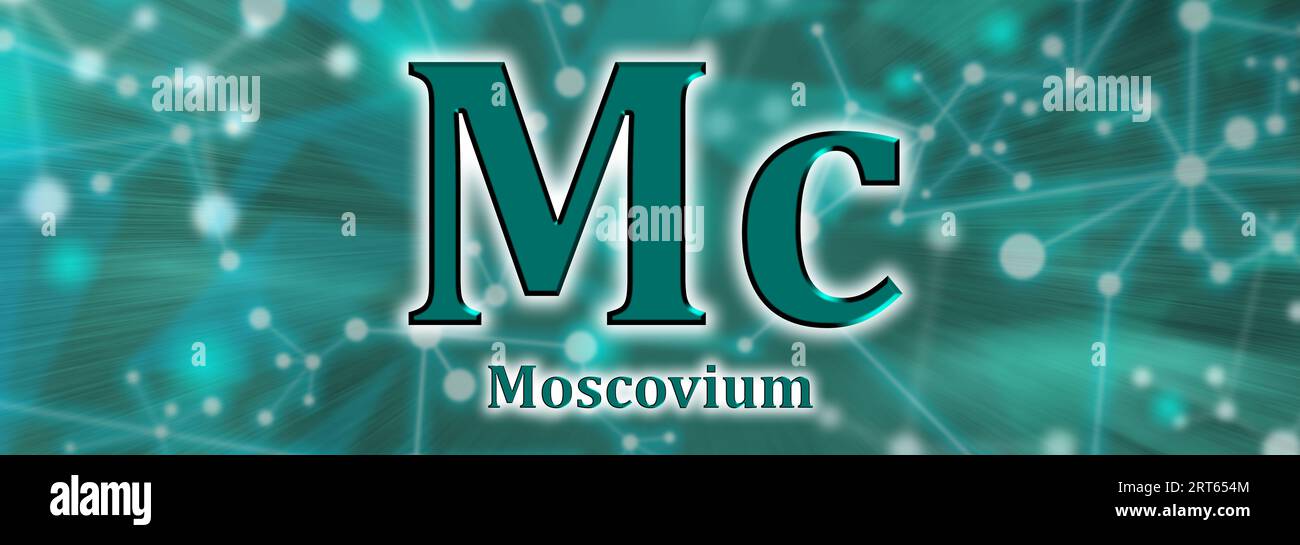 Mc symbol. Moscovium chemical element on green network background Stock ...
