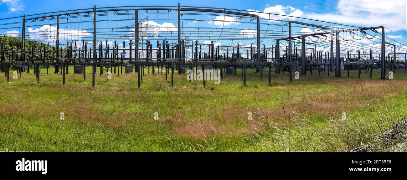 Electrical Transformer. Distribution Of Electric Energy At A Big ...