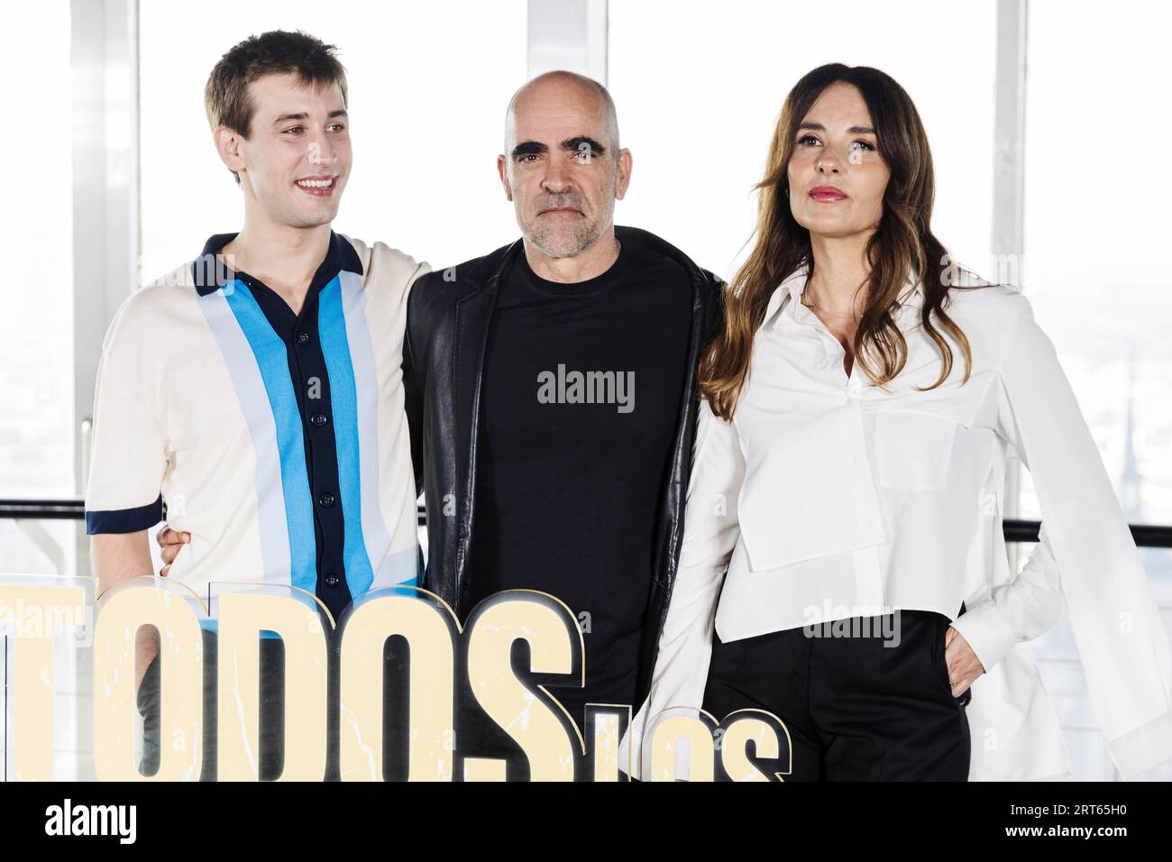 Actors Lucas Nabor, Luis Tosar and Patricia Vico, pose during a ...