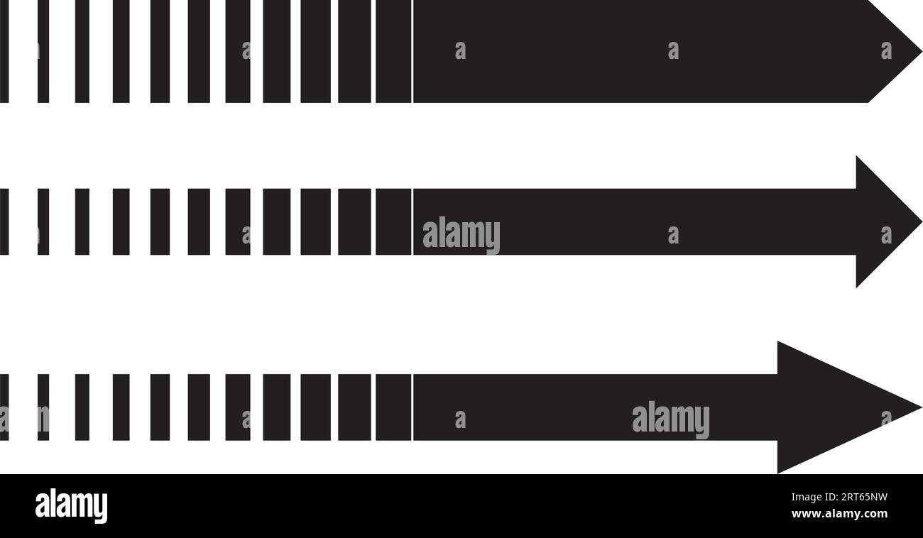 Straight long arrow. Black roughen straight long arrows vector isolated ...