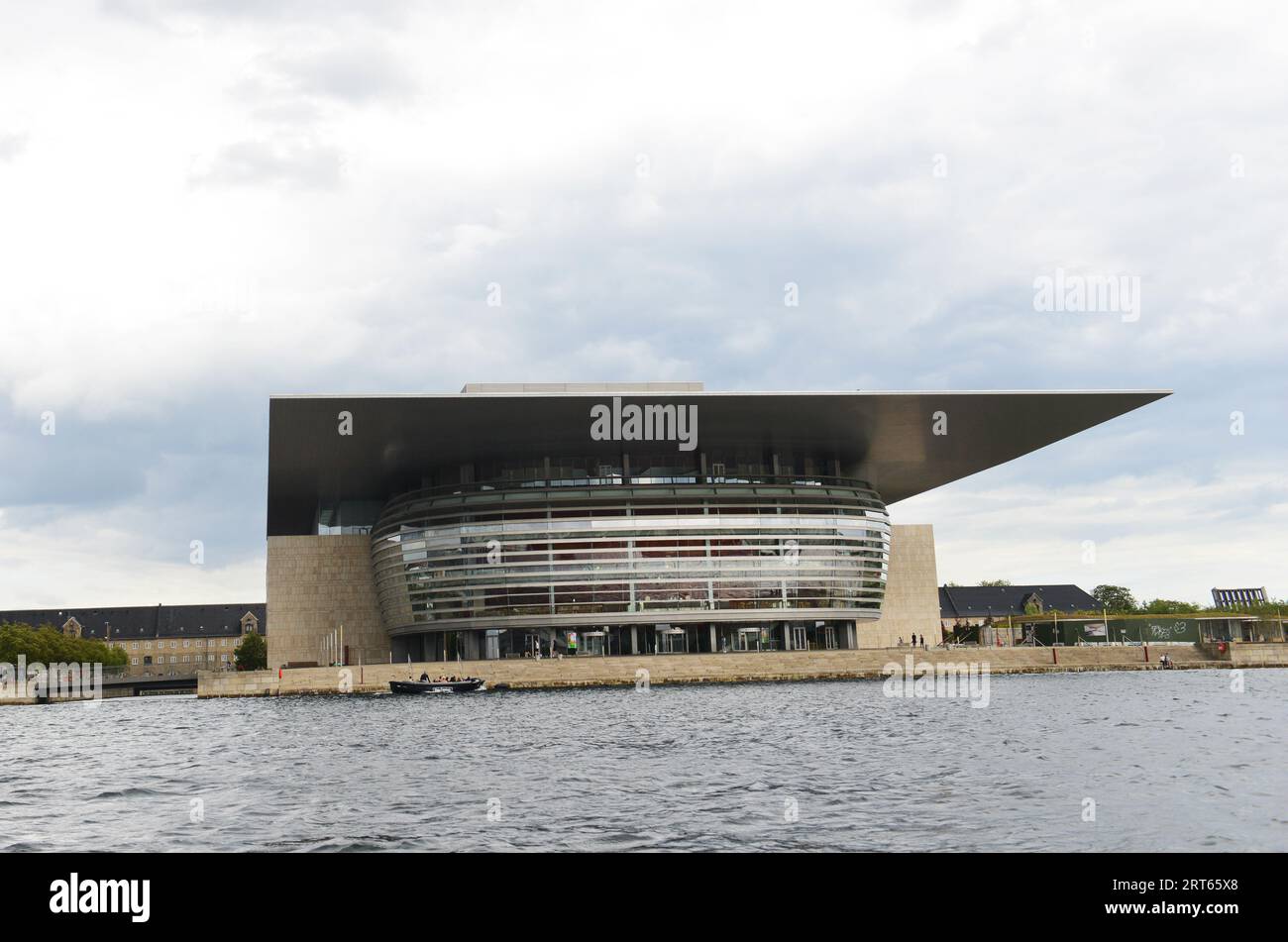 The ultra modern Copenhagen Opera House viewd from the inner harbour ...