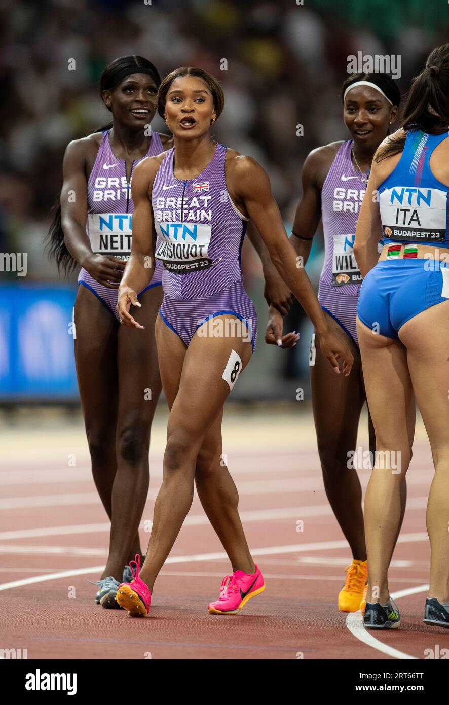 Imani Lansiquot of team GB & NI competing in the 4x100m relay on day ...