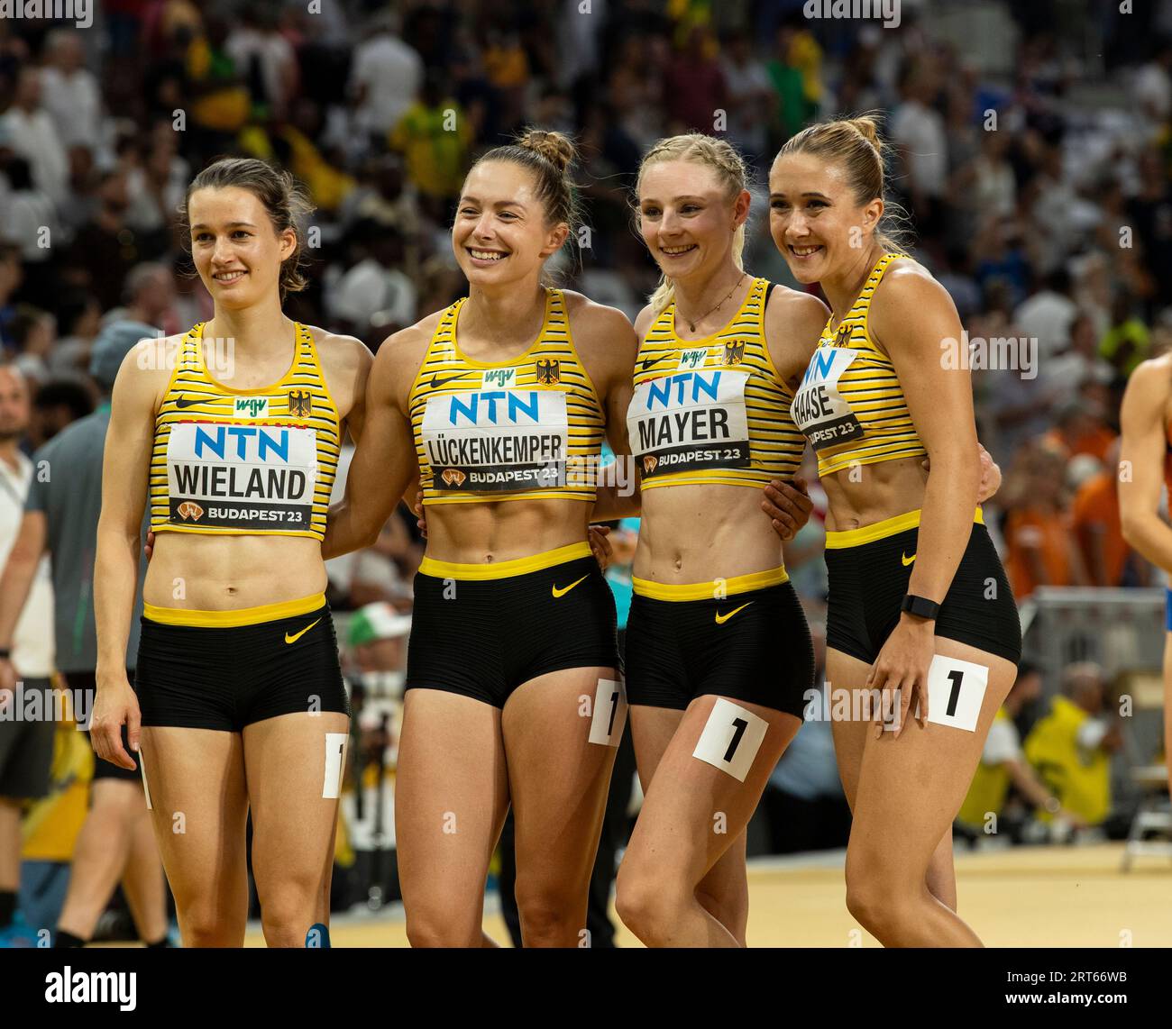 Louise Wieland, Gina Lückenkemper, Sina Mayer and Rebekka Haase of Team ...
