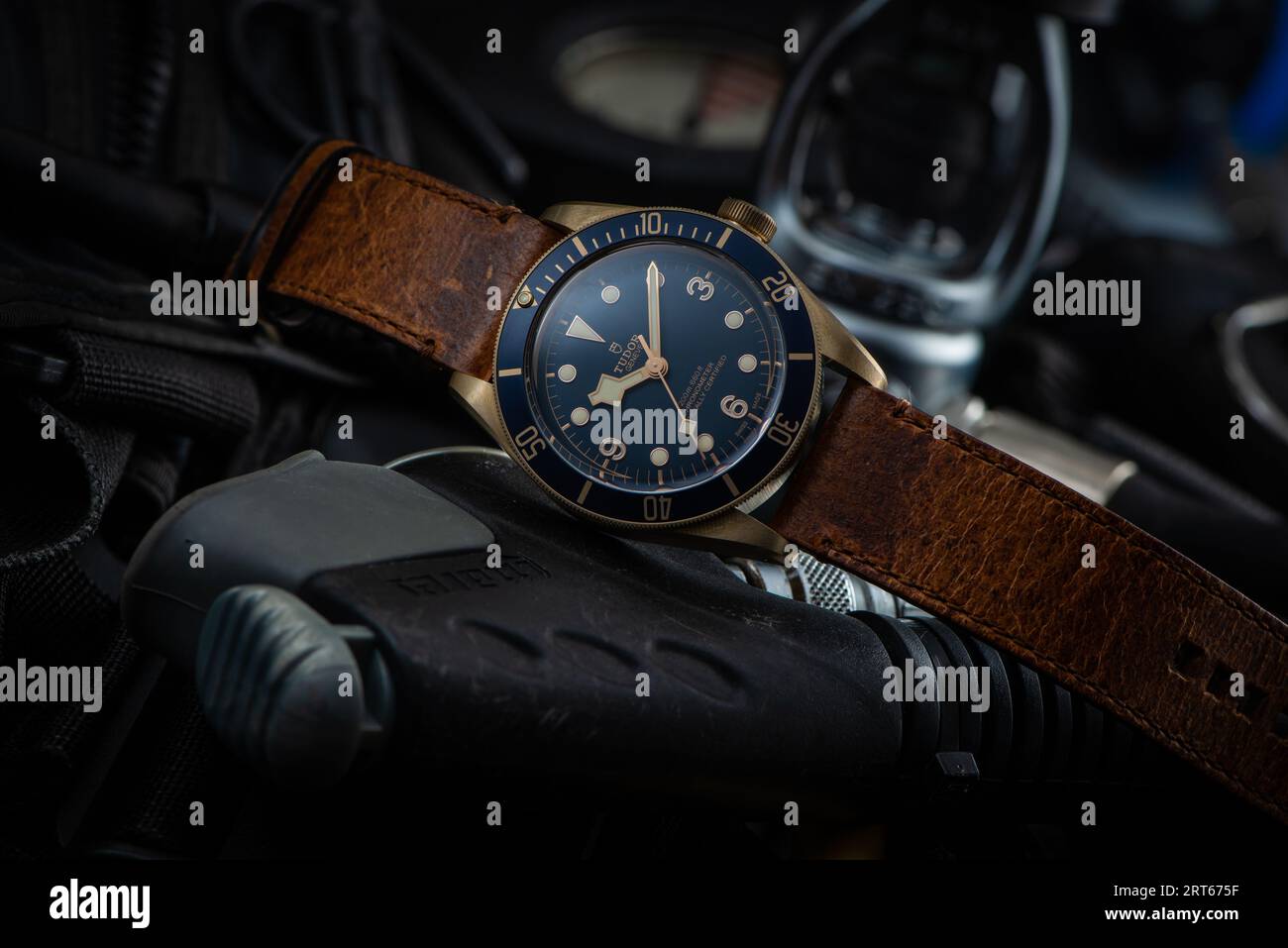 Tudor Black Bay Bronze Bucherer Blue BBBBB Stock Photo - Alamy