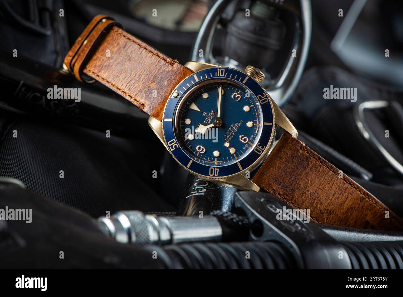 Tudor Black Bay Bronze Bucherer Blue BBBBB Stock Photo - Alamy
