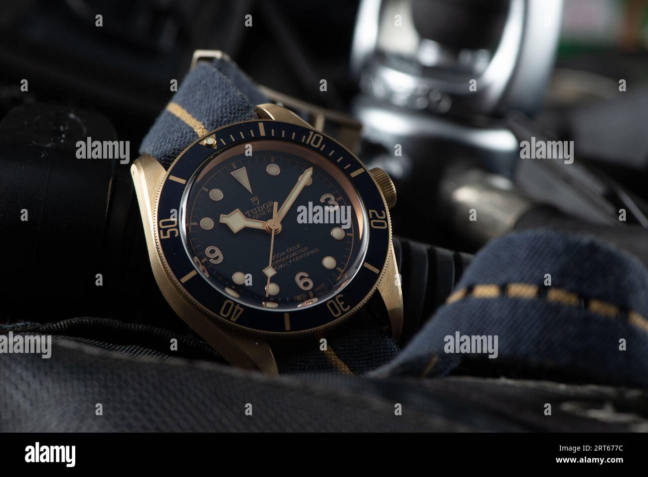 Tudor Black Bay Bronze Bucherer Blue BBBBB Stock Photo - Alamy