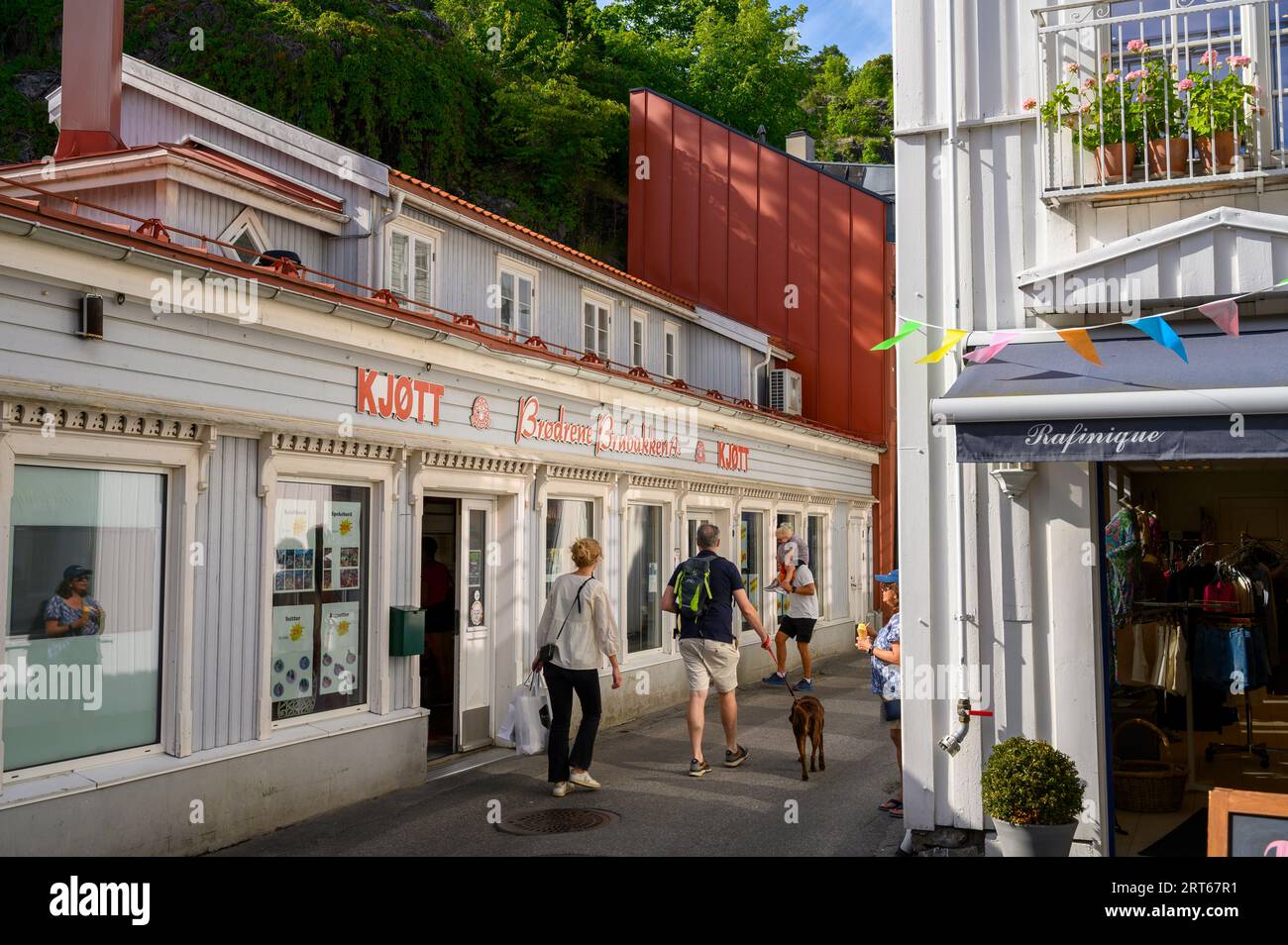 A narrow street in the centre of the well kept and charming seaside ...