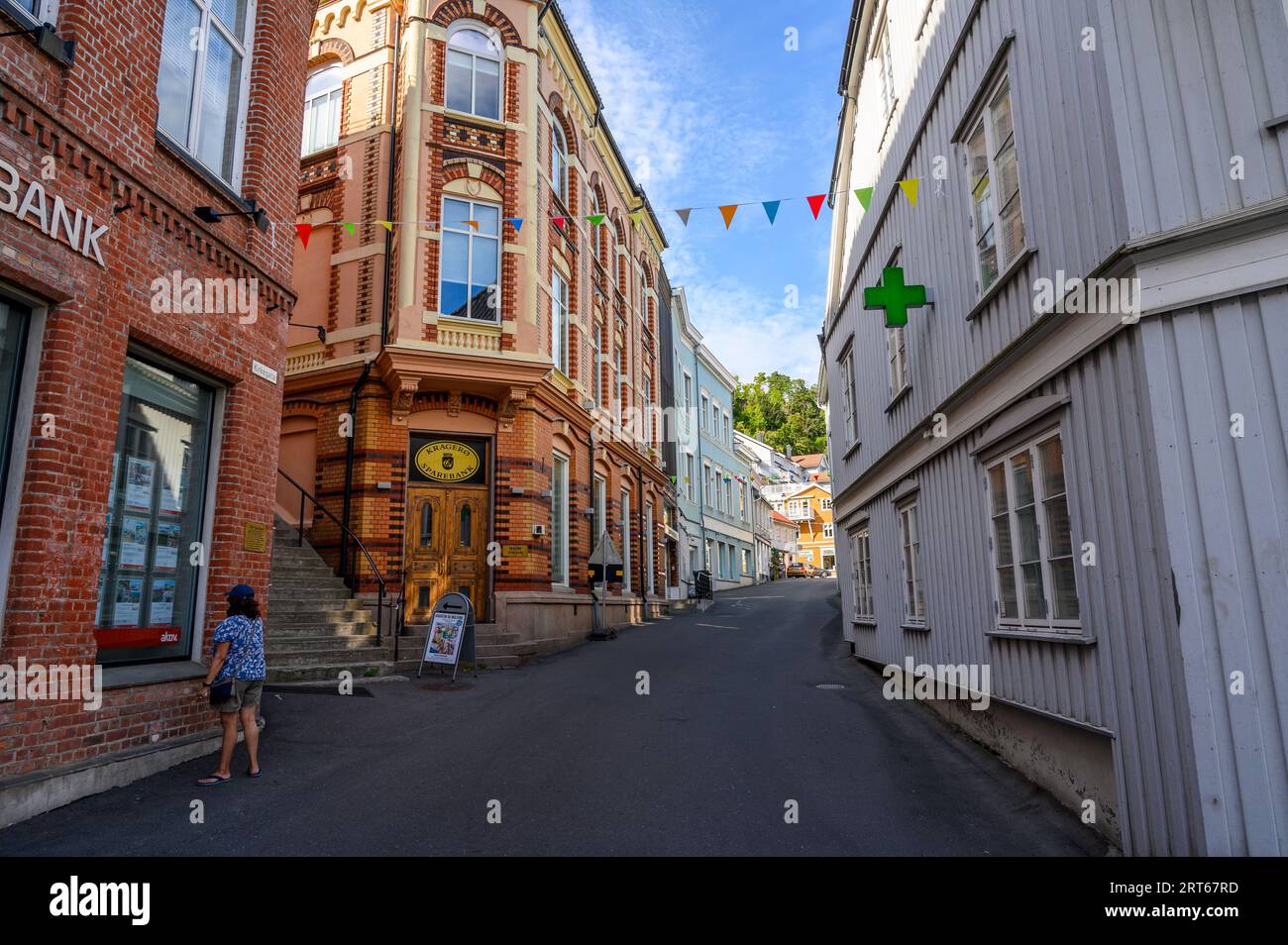 A narrow street in the centre of the well kept and charming seaside ...