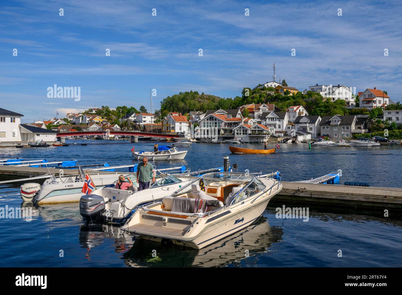Moored leisure boats in the harbour of the well kept and charming ...