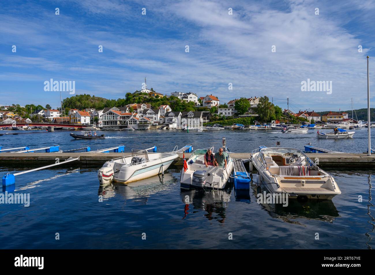 Moored leisure boats in the harbour of the well kept and charming ...