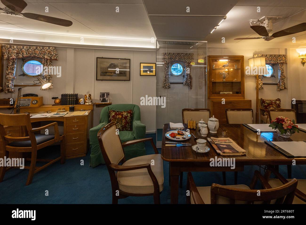 The interior of Royal Yacht Britannia (HMY Britannia), Edinburgh ...