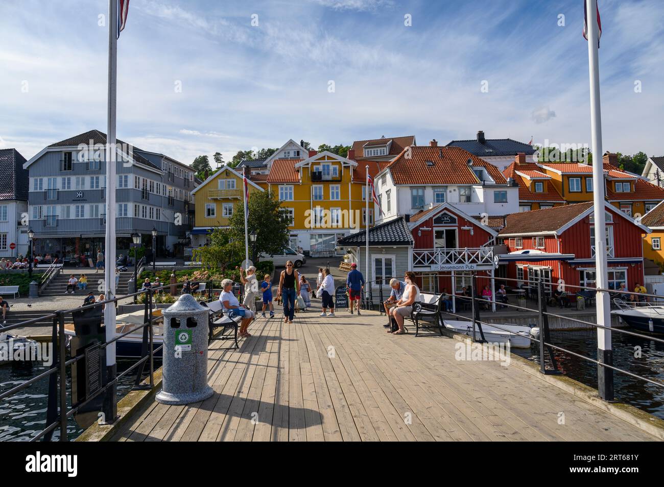 The well kept and charming seaside town of Kragero on the south coast ...