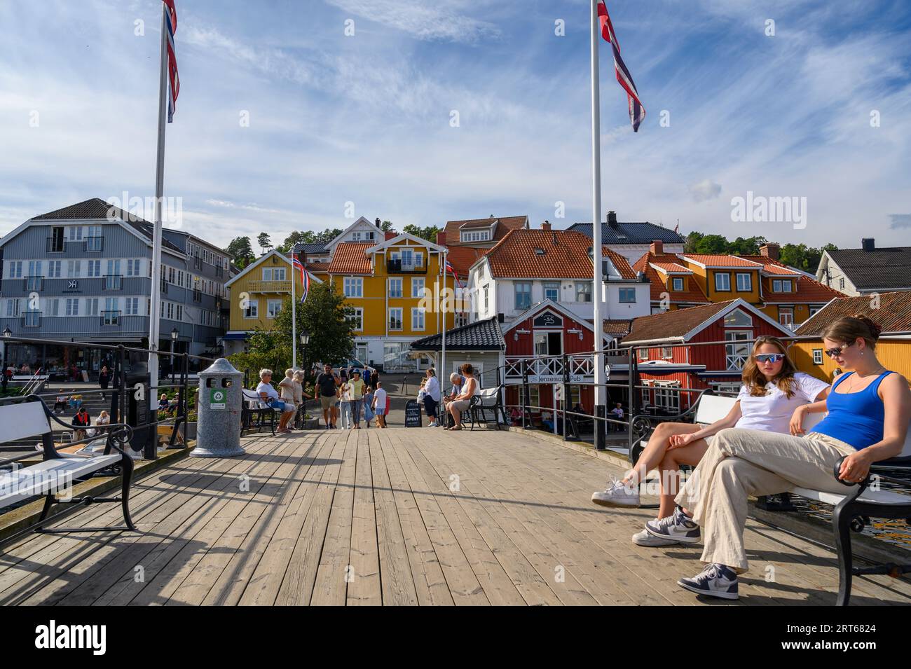 The well kept and charming seaside town of Kragero on the south coast ...