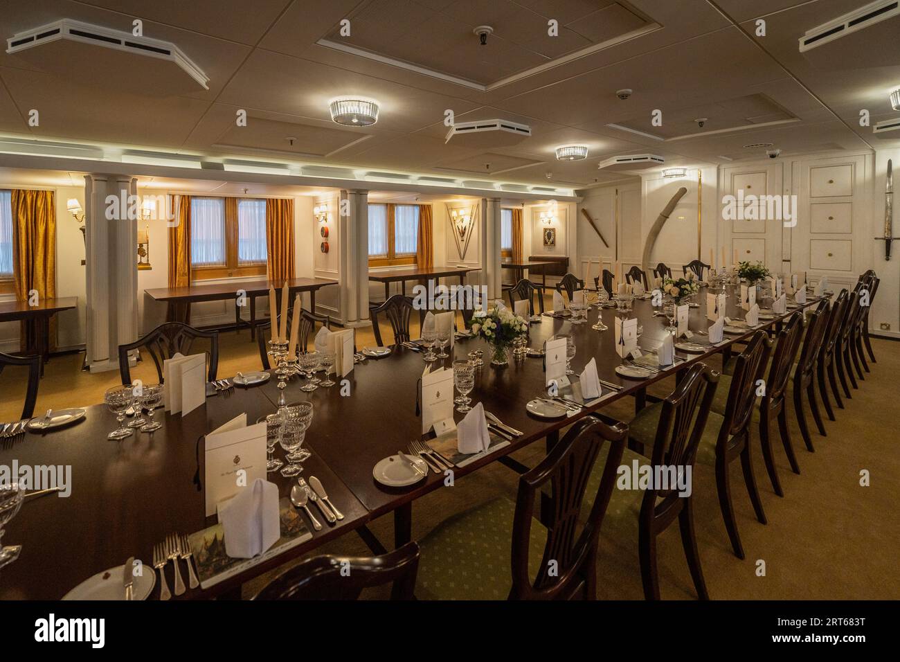 The interior of Royal Yacht Britannia (HMY Britannia), Edinburgh ...