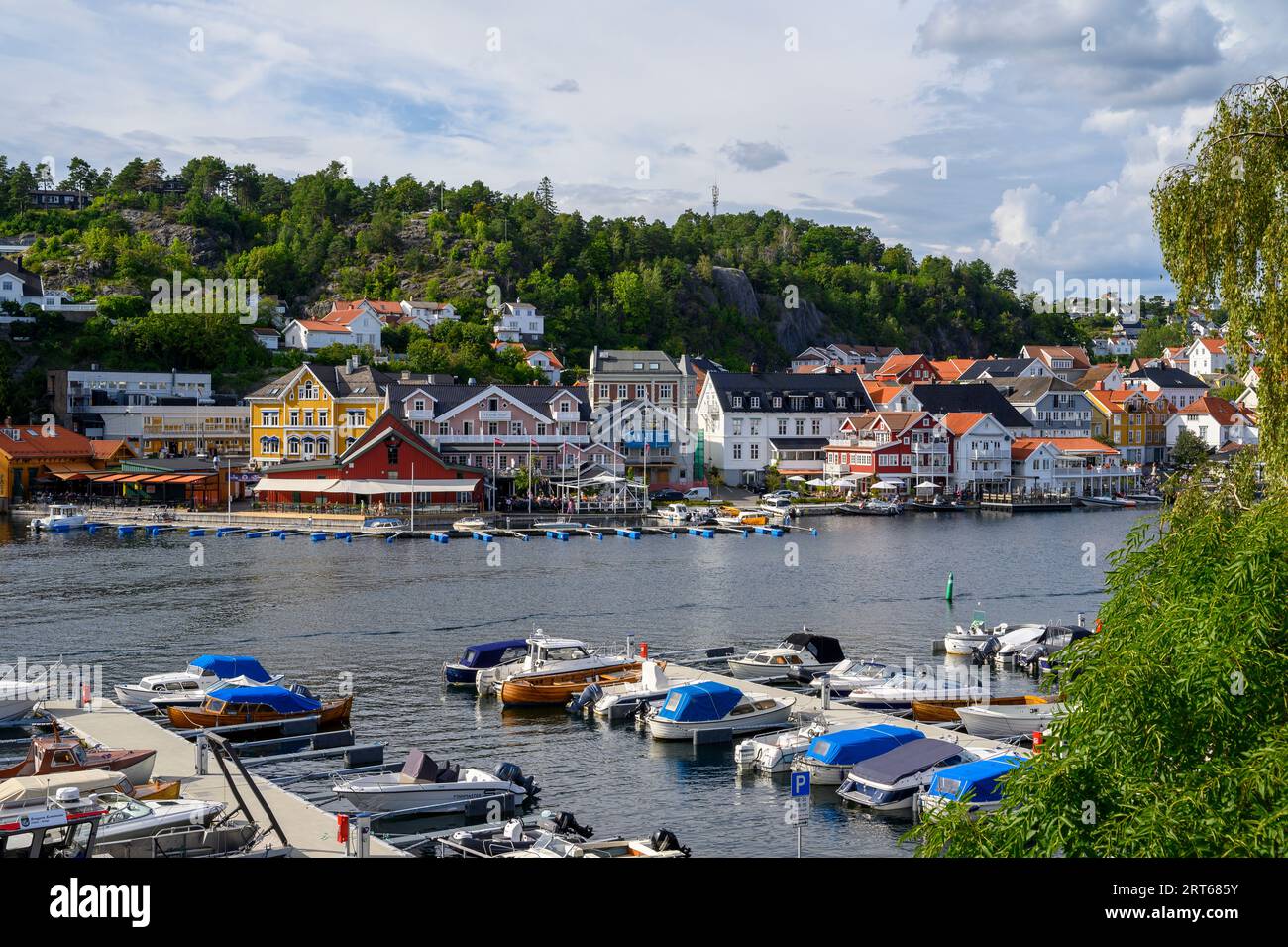 Leisure boat marina and wooden houses in the well-kept and charming ...