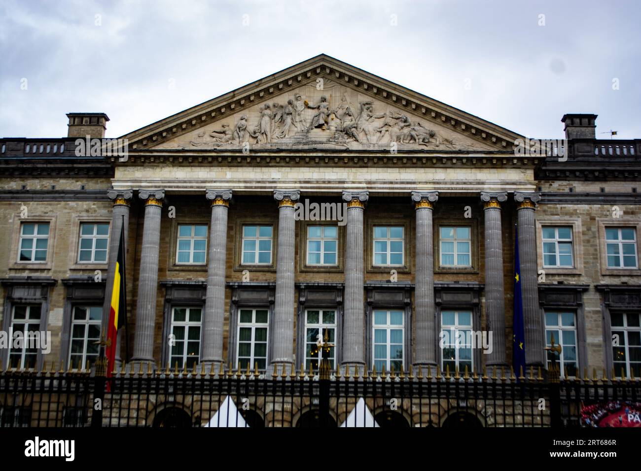 Front view of the Palace of the Nation in Brussels, Belgium, seat of ...