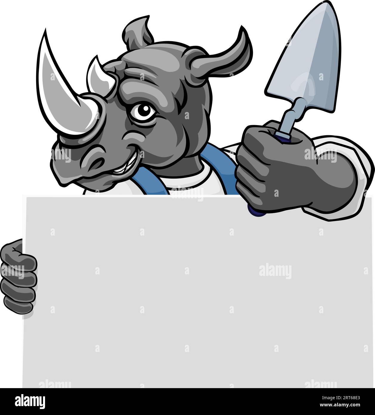 Bricklayer Rhino Trowel Tool Handyman Mascot Stock Vector Image & Art ...