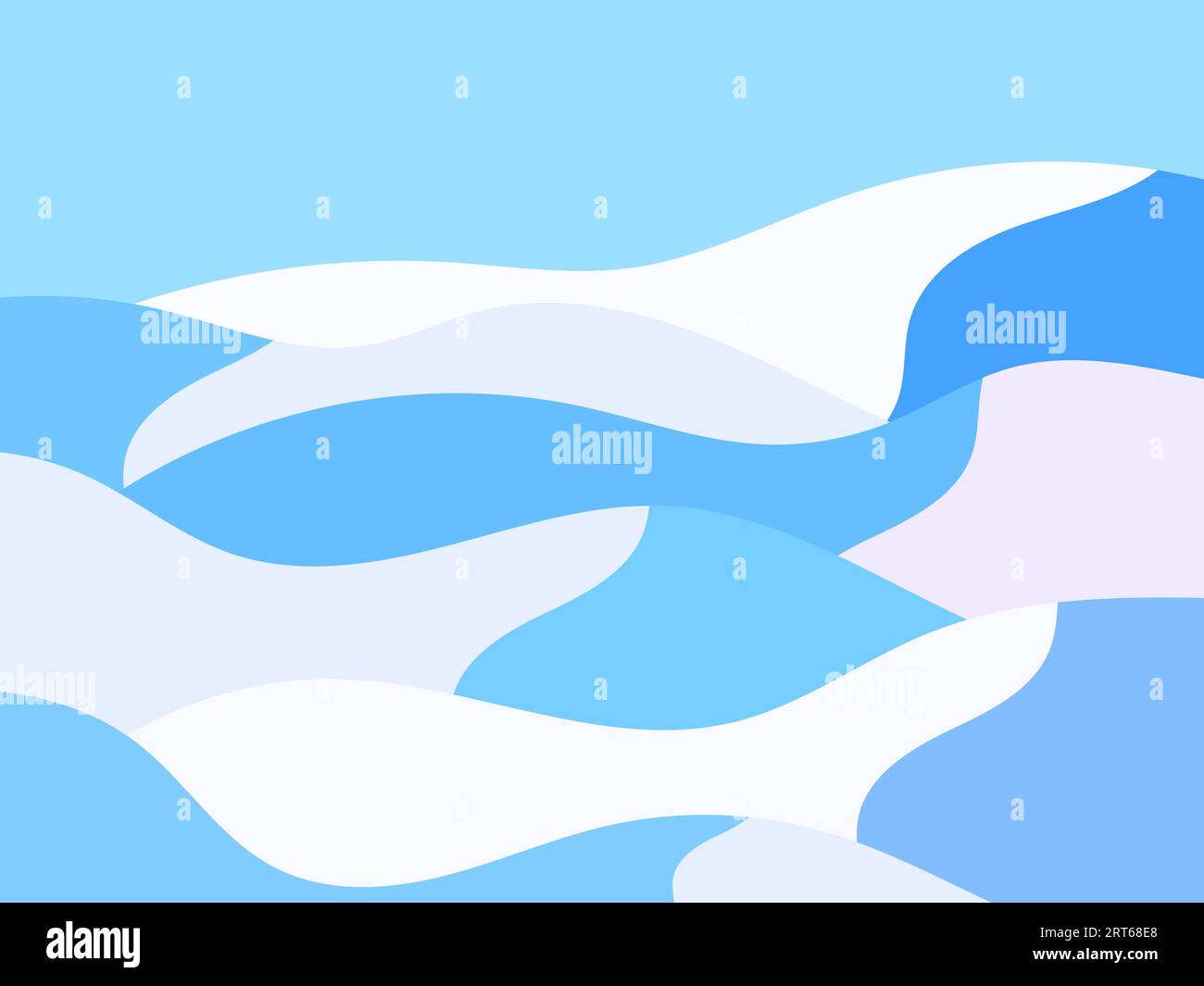 Winter landscape with snowy hills. Mountain landscape in a flat style ...
