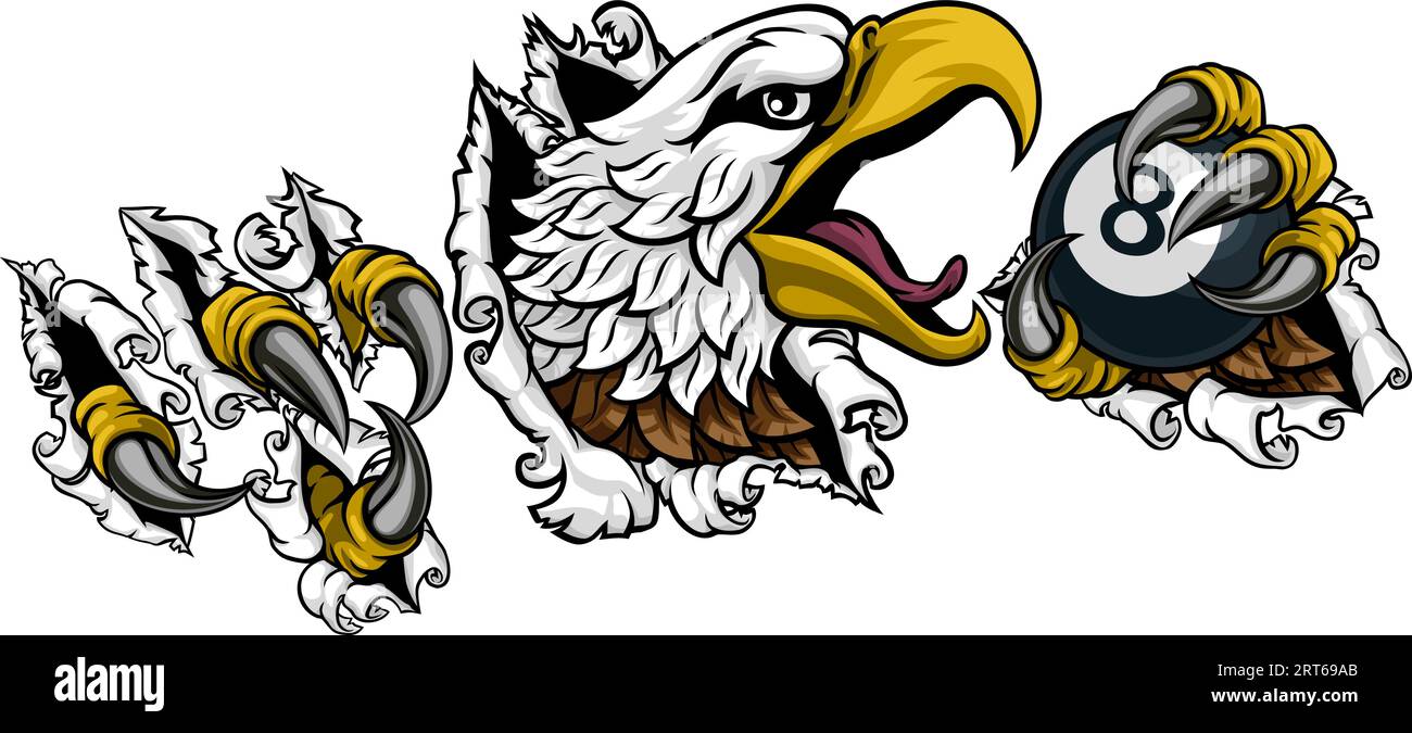 Eagle Pool 8 Ball Billiards Mascot Cartoon Stock Vector Image & Art - Alamy