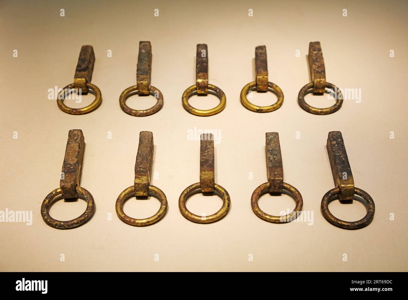 Ancient Chinese Gold and Copper Door Rings Stock Photo - Alamy