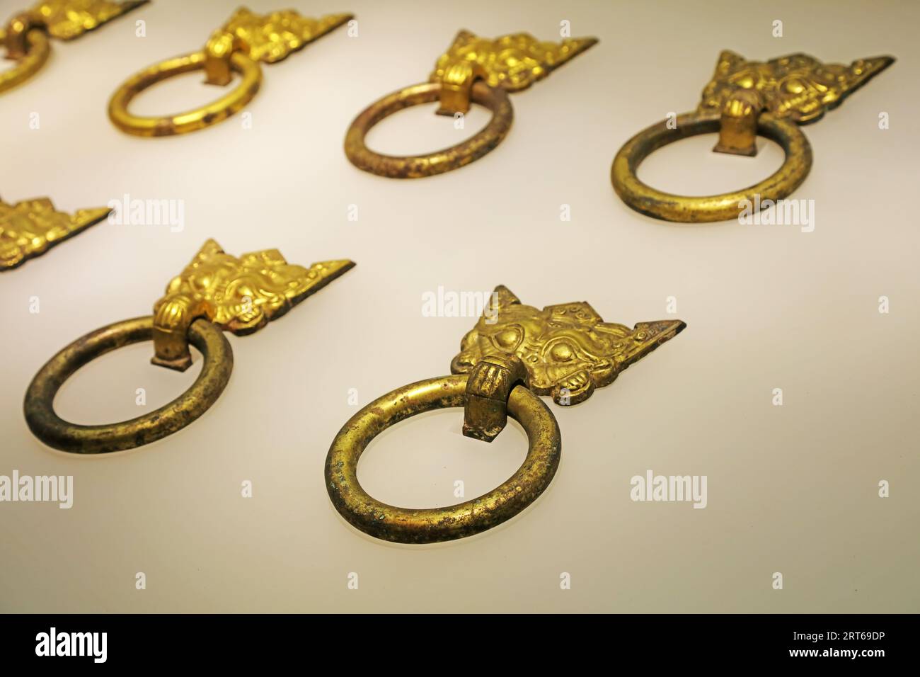 Ancient Chinese Gold and Copper Door Rings Stock Photo - Alamy