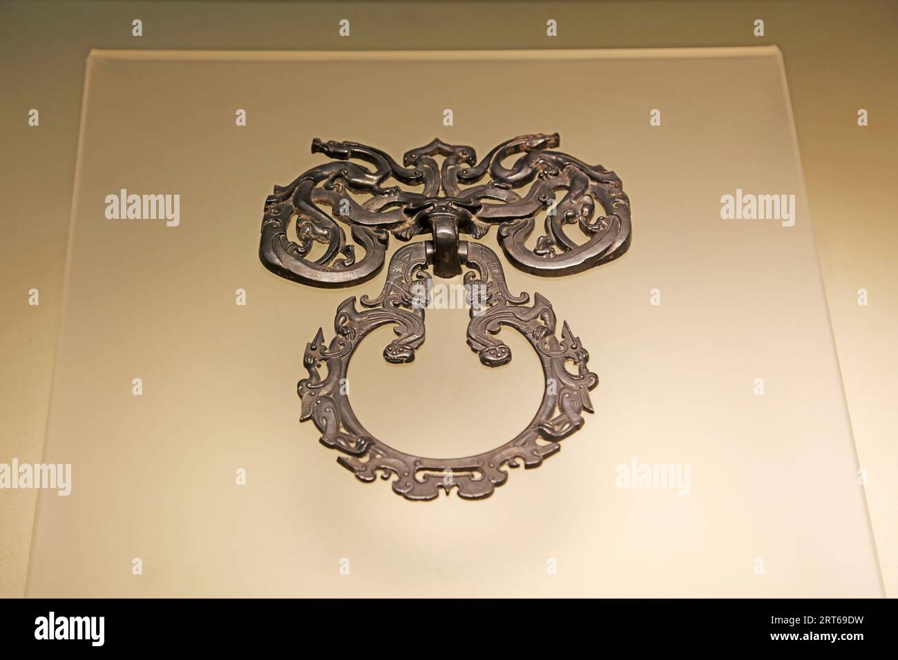 Silver Door Rings in Ancient China, Precious Historical Relics Stock ...