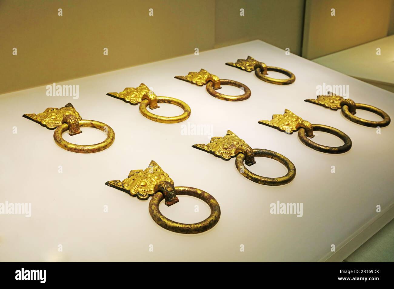 Ancient Chinese Gold and Copper Door Rings Stock Photo - Alamy