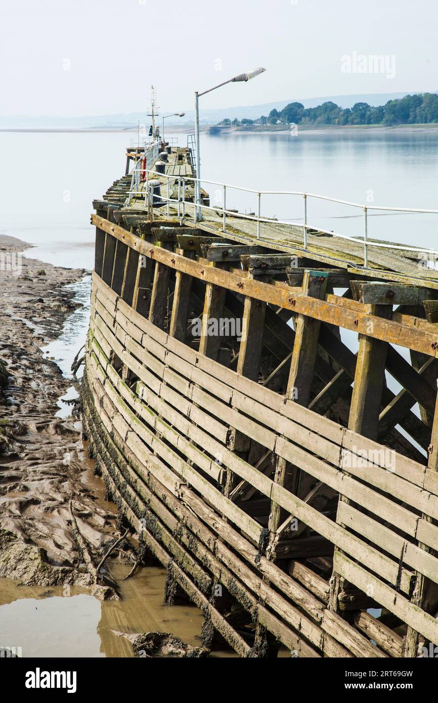 Wooden Pier, now disused and derelict, at Sharpness, Gloucestershire ...