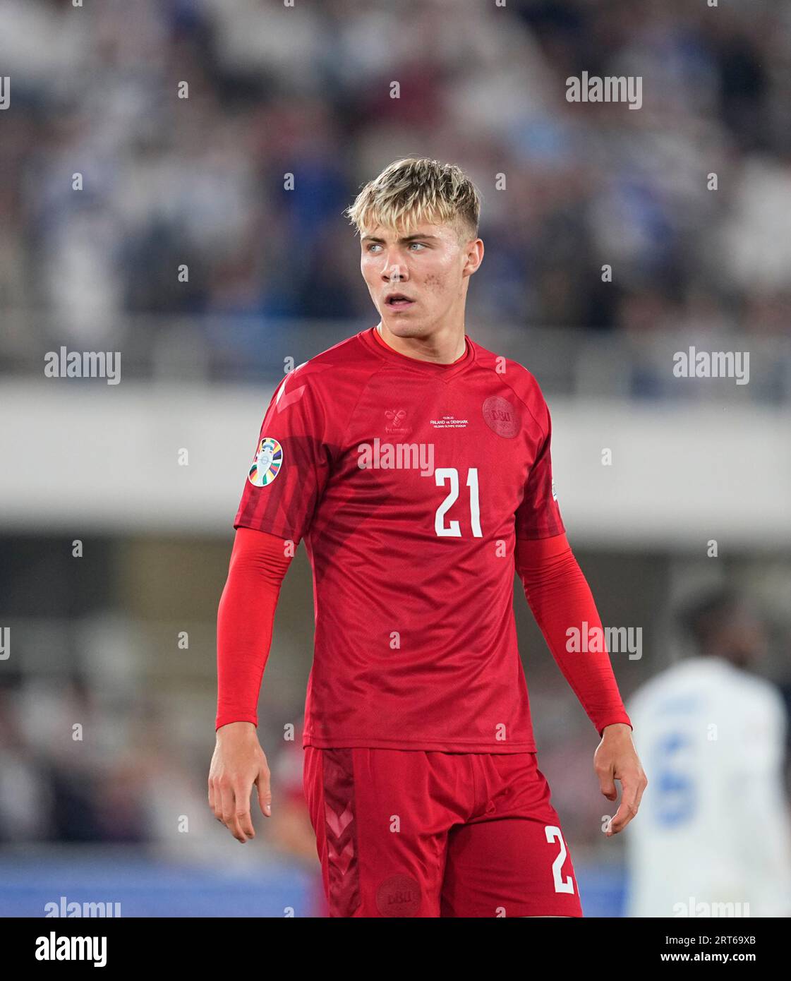 September 10 2023: Rasmus HÃ¸jlund (Denmark) looks on during a Group H EURO 2024 Qualification ...