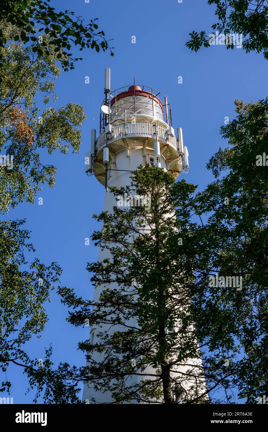 The active lighthouse (built 1939) sit in a forest glade on the long ...