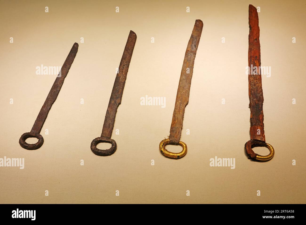 Ancient Chinese iron artifacts, unearthed cultural relics Stock Photo ...