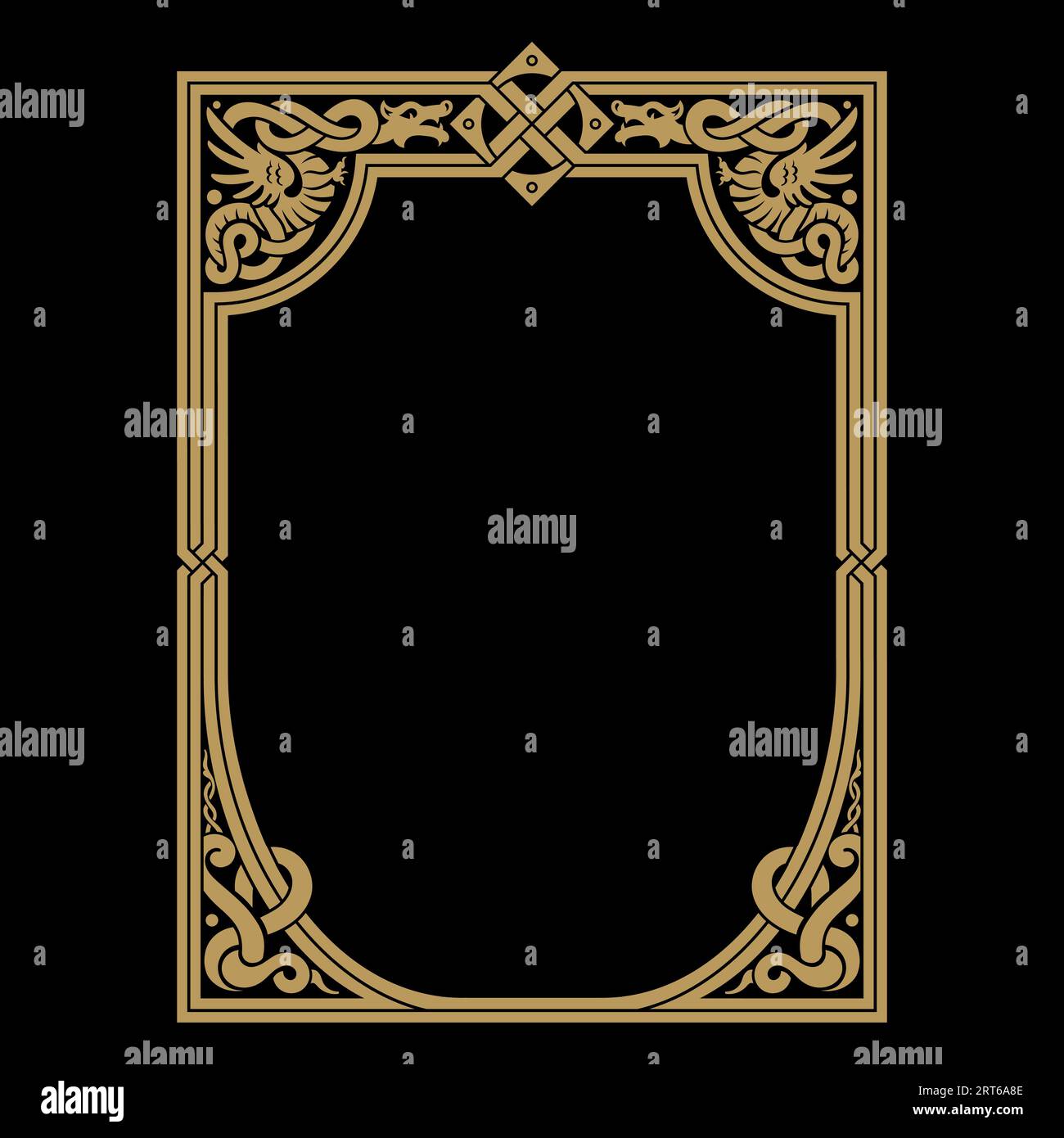 Ancient Scandinavian design. Frame drawn in Celtic-Scandinavian style ...
