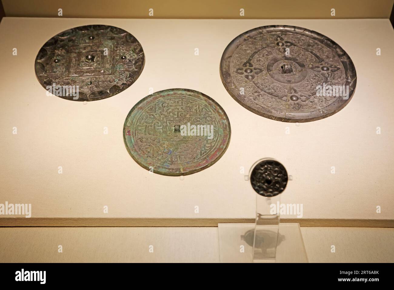 Ancient Chinese bronze utensils, unearthed cultural relics Stock Photo ...