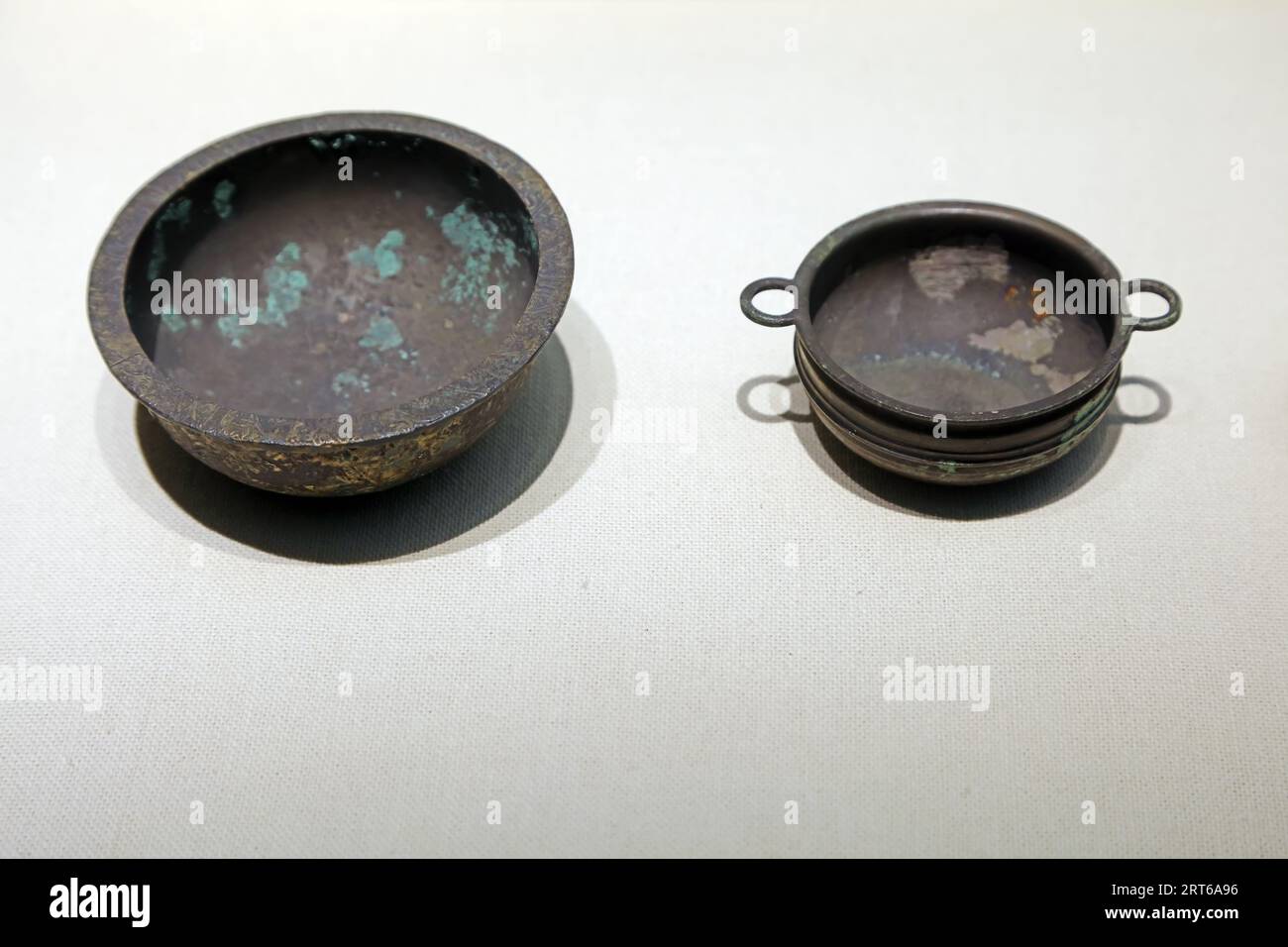 Ancient Chinese bronze utensils, unearthed cultural relics Stock Photo ...