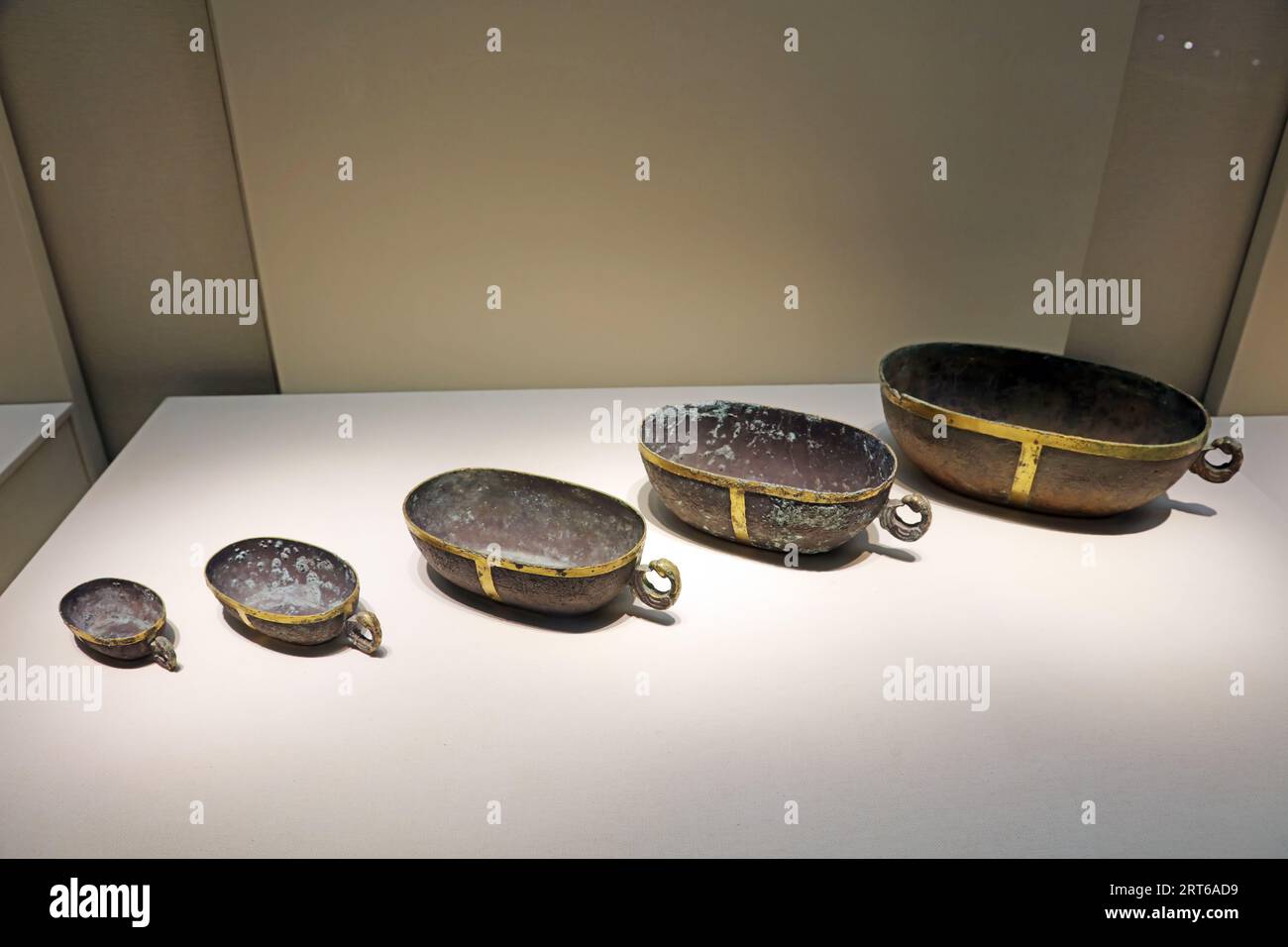 Ancient Chinese bronze utensils, unearthed cultural relics Stock Photo ...