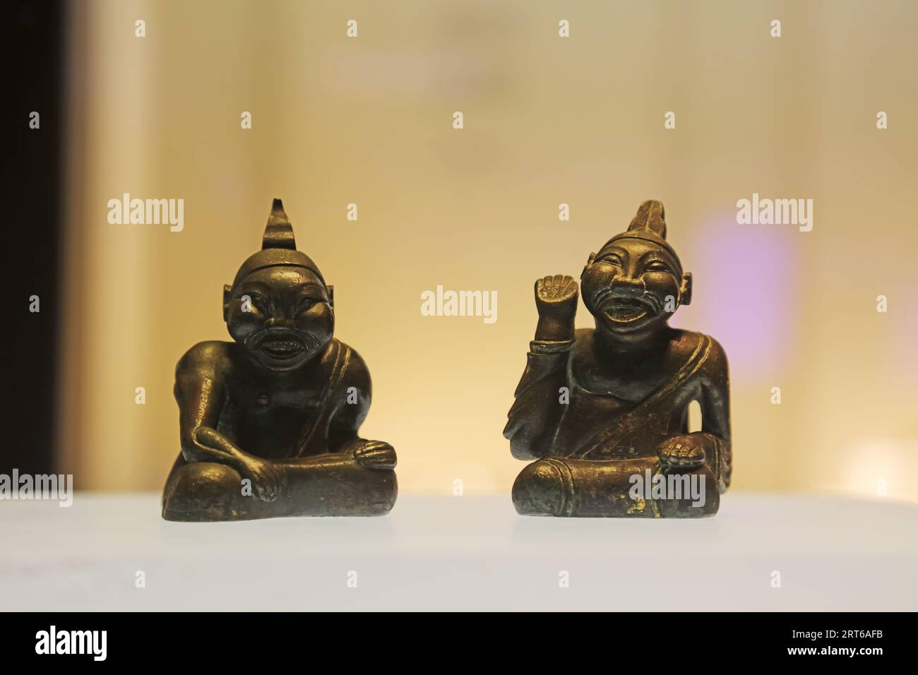Ancient Chinese copper figures, unearthed cultural relics Stock Photo ...