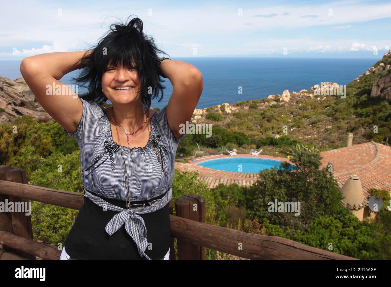 old woman walks on the cliff Pantelleria Italy Stock Photo - Alamy