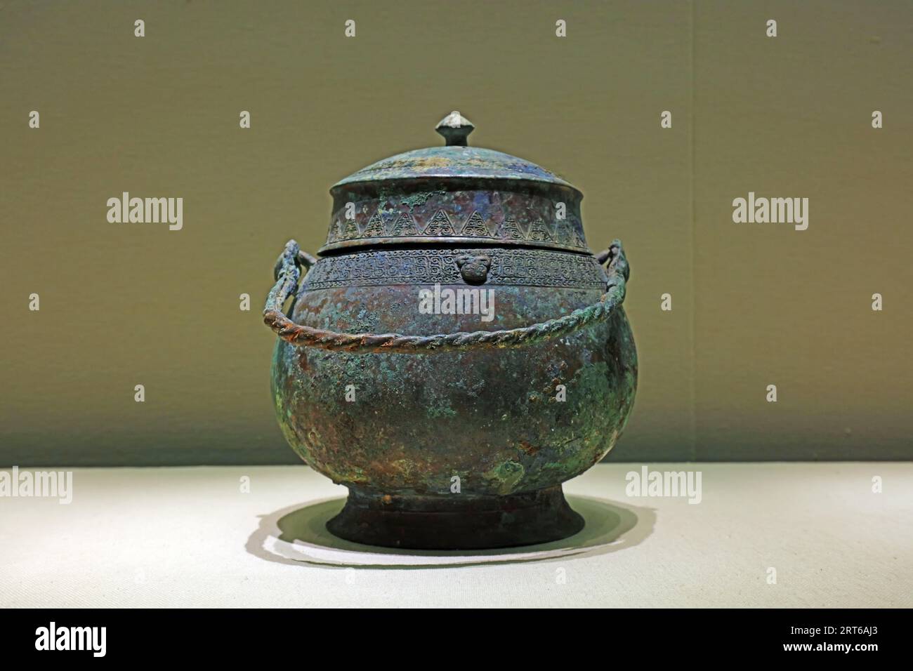 Ancient Chinese bronze utensils, unearthed cultural relics Stock Photo ...