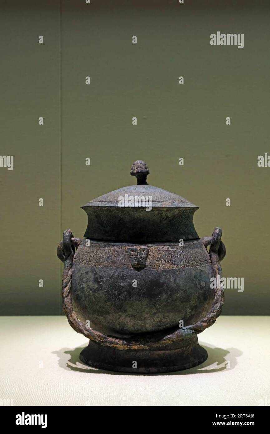 Ancient Chinese bronze utensils, unearthed cultural relics Stock Photo ...