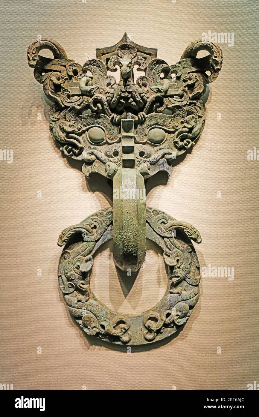 Ancient Chinese bronze utensils, unearthed cultural relics Stock Photo ...