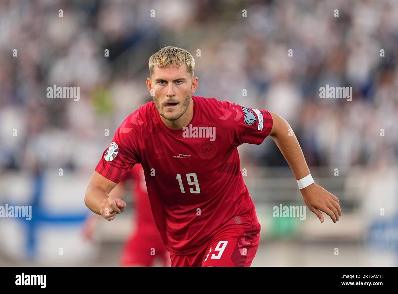 September 10 2023: Jonas Wind (Denmark) looks on during a Group H EURO ...