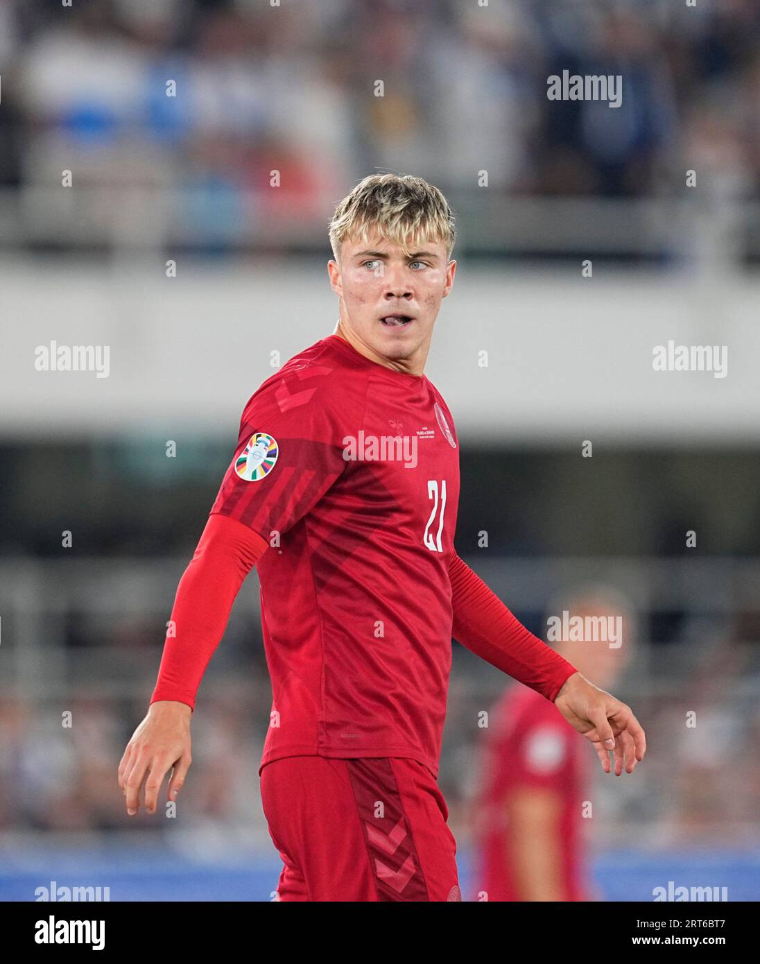 September 10 2023: Rasmus HÃ¸jlund (Denmark) looks on during a Group H ...